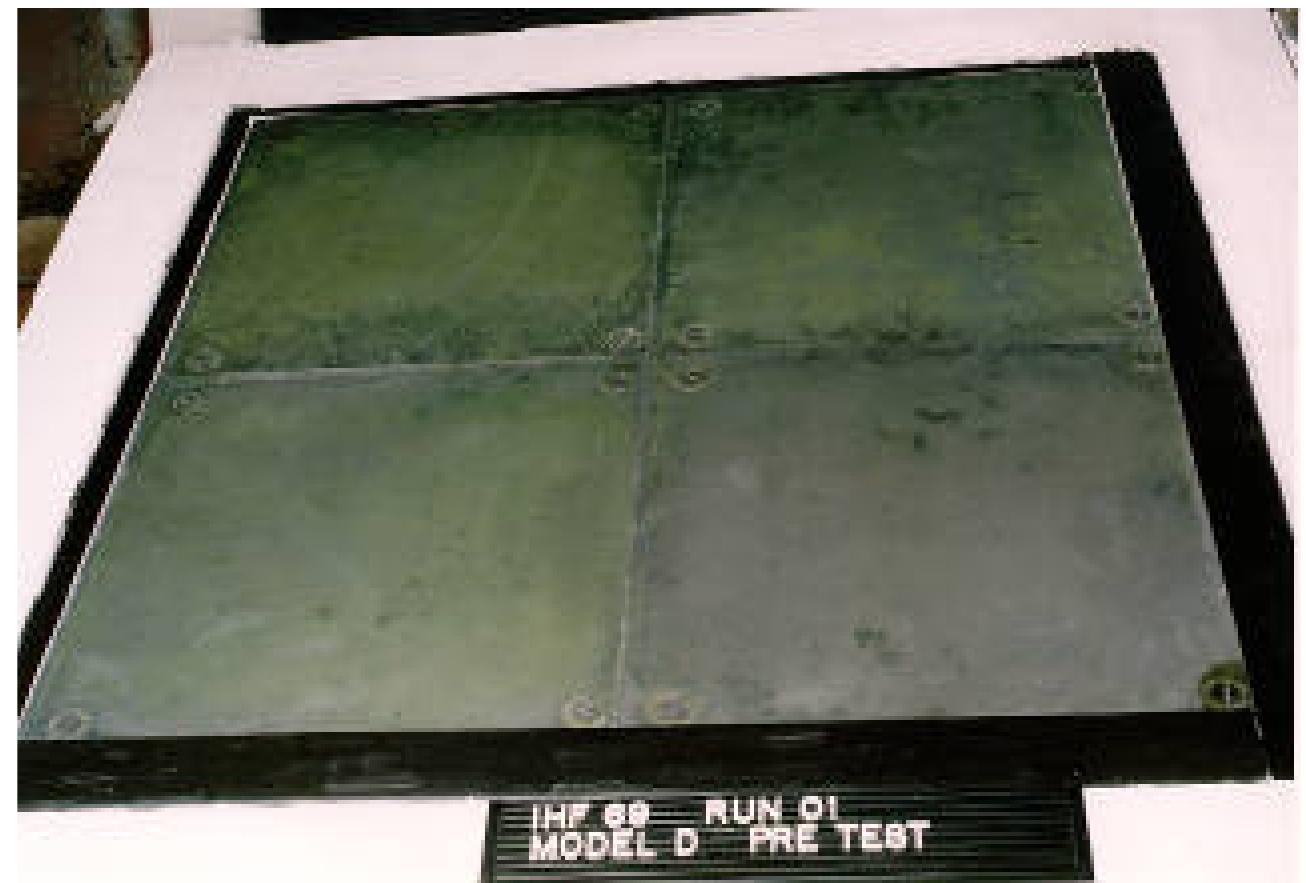 Metallic tps four- panel array before a rcjet testing. the