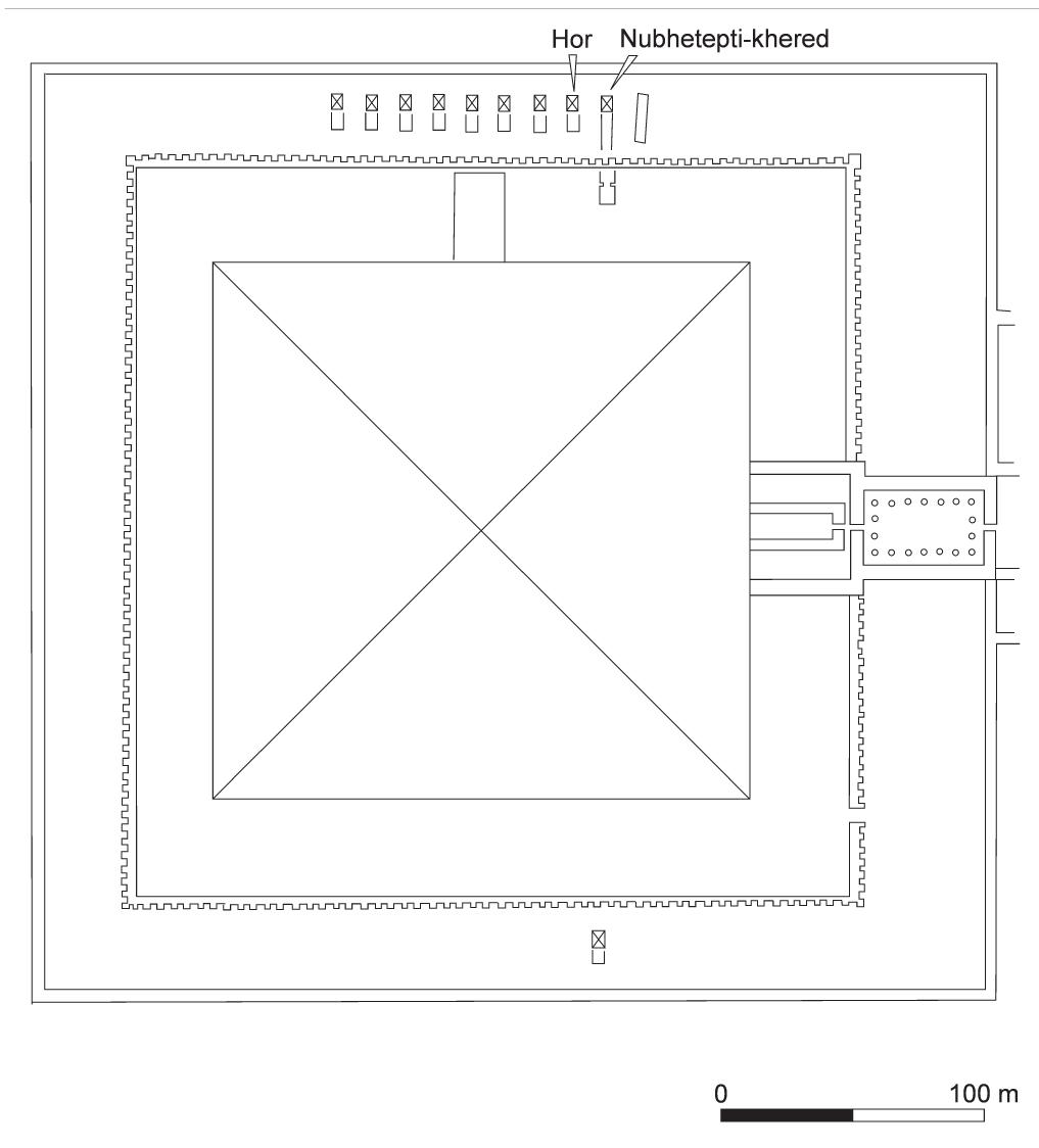 Plan of the pyramid of amenemhat ii at dahshur (drawing: w.