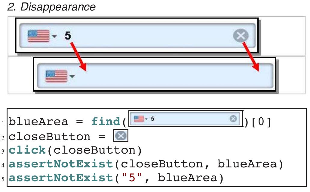 In this example, the close button |]is expected to clear the