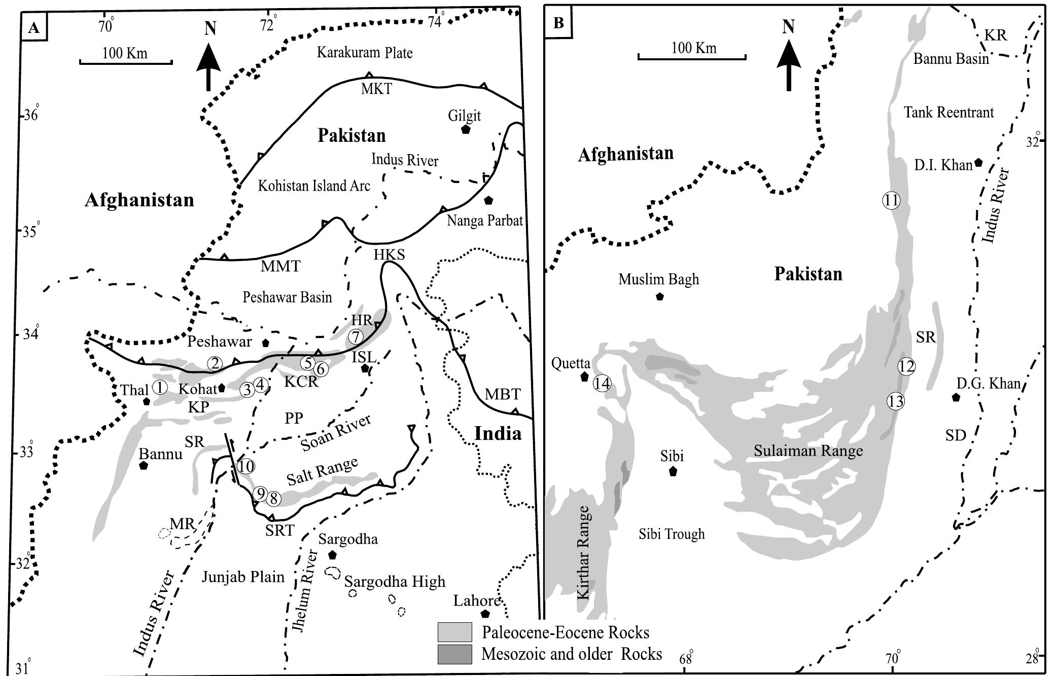 (a) map of the upper indus basin showing distribution of
