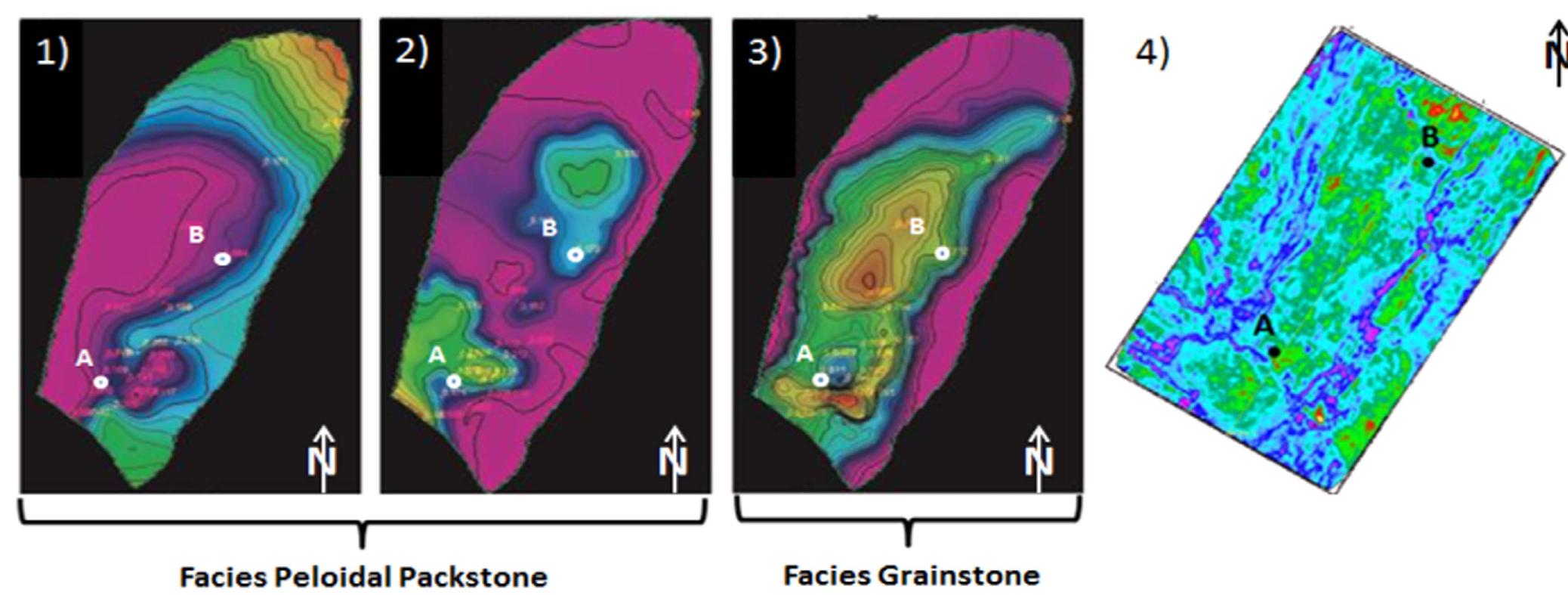 Proportion facies maps of phase 3. map of mean amplitude