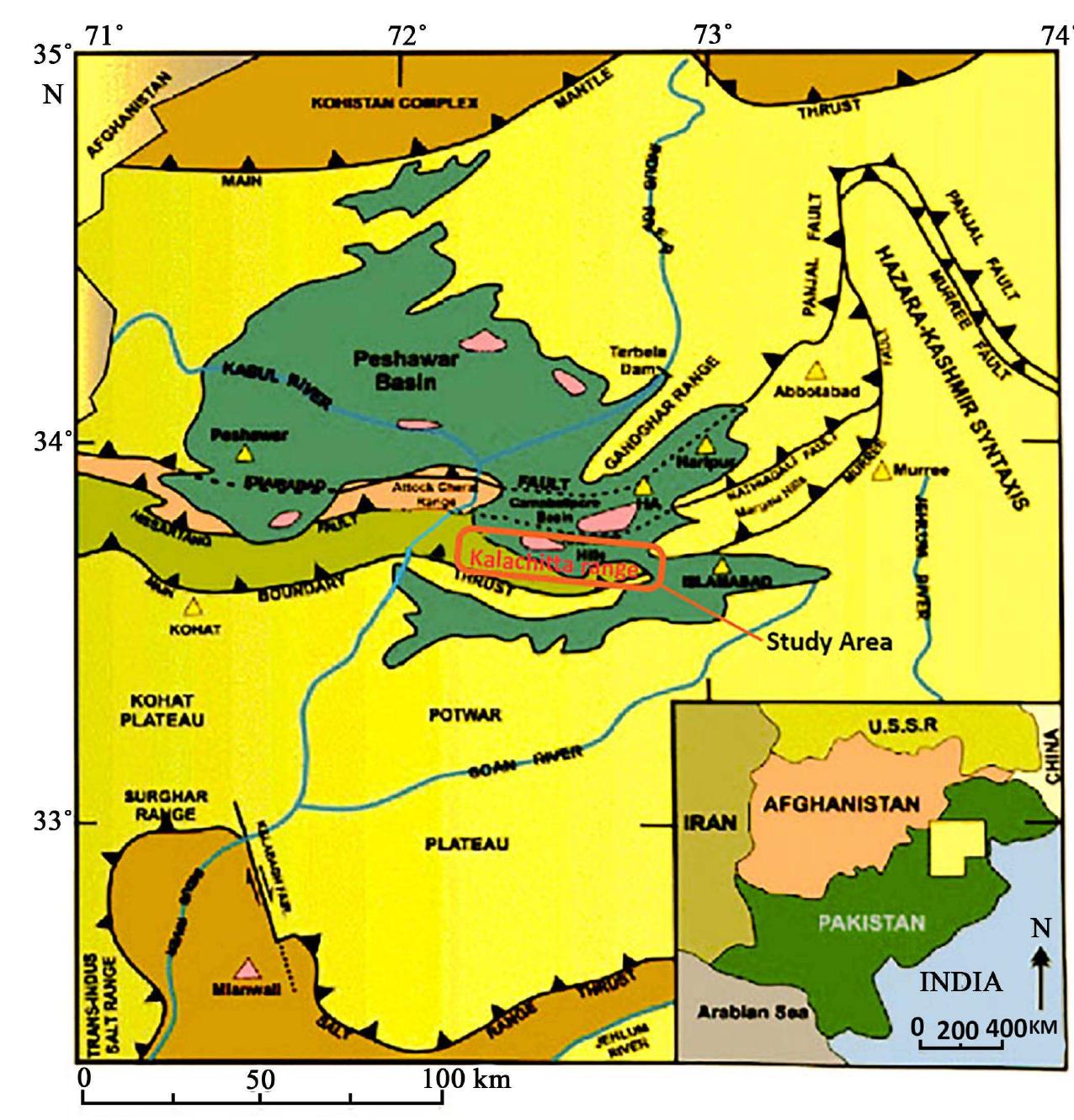 Generalized location and tectonic map of northern pakistan