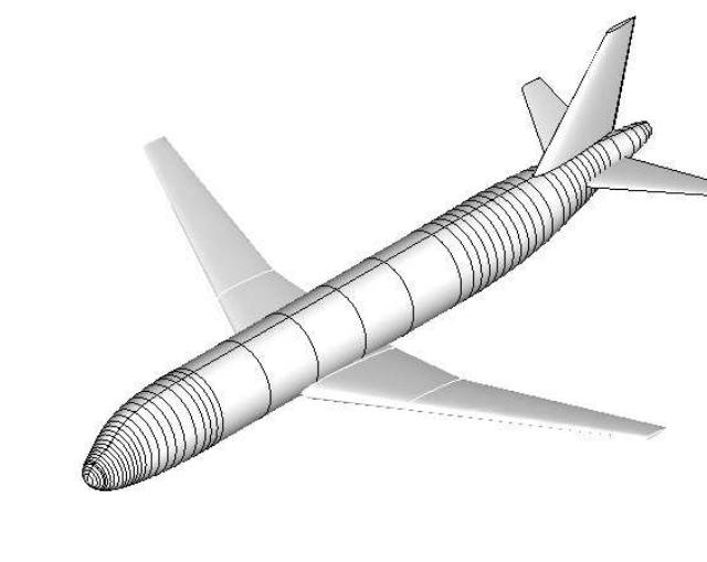 The geometry of the aircraft is defined parametrically