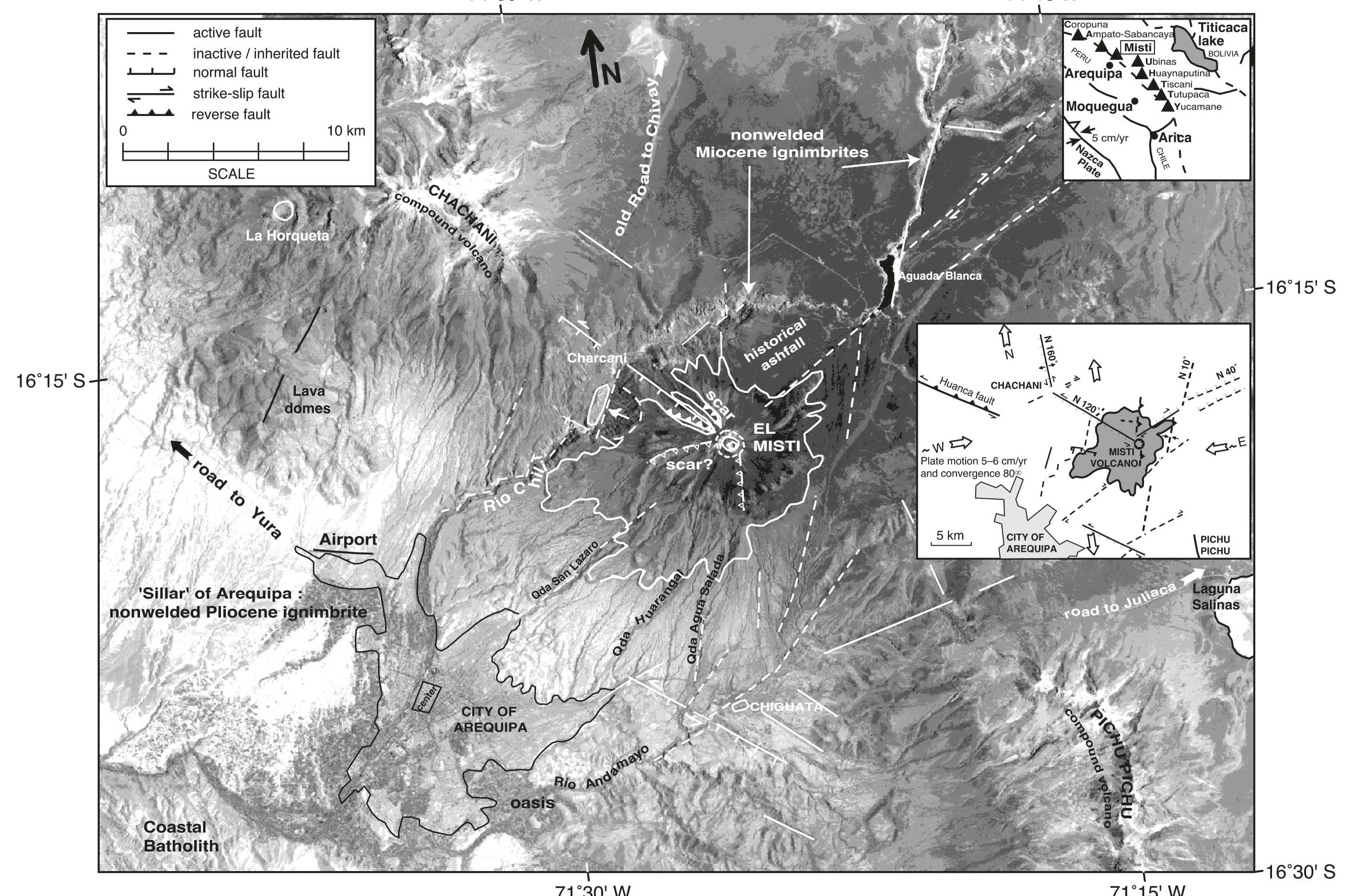 Landsat satellite scene showing the tectonic setting of the
