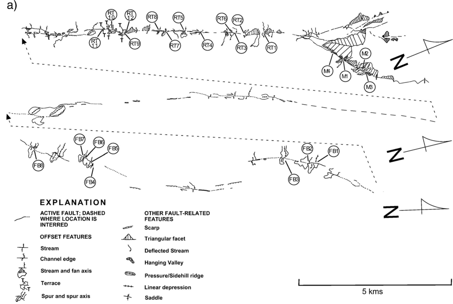 Strip maps of active traces of the mvfs. associated