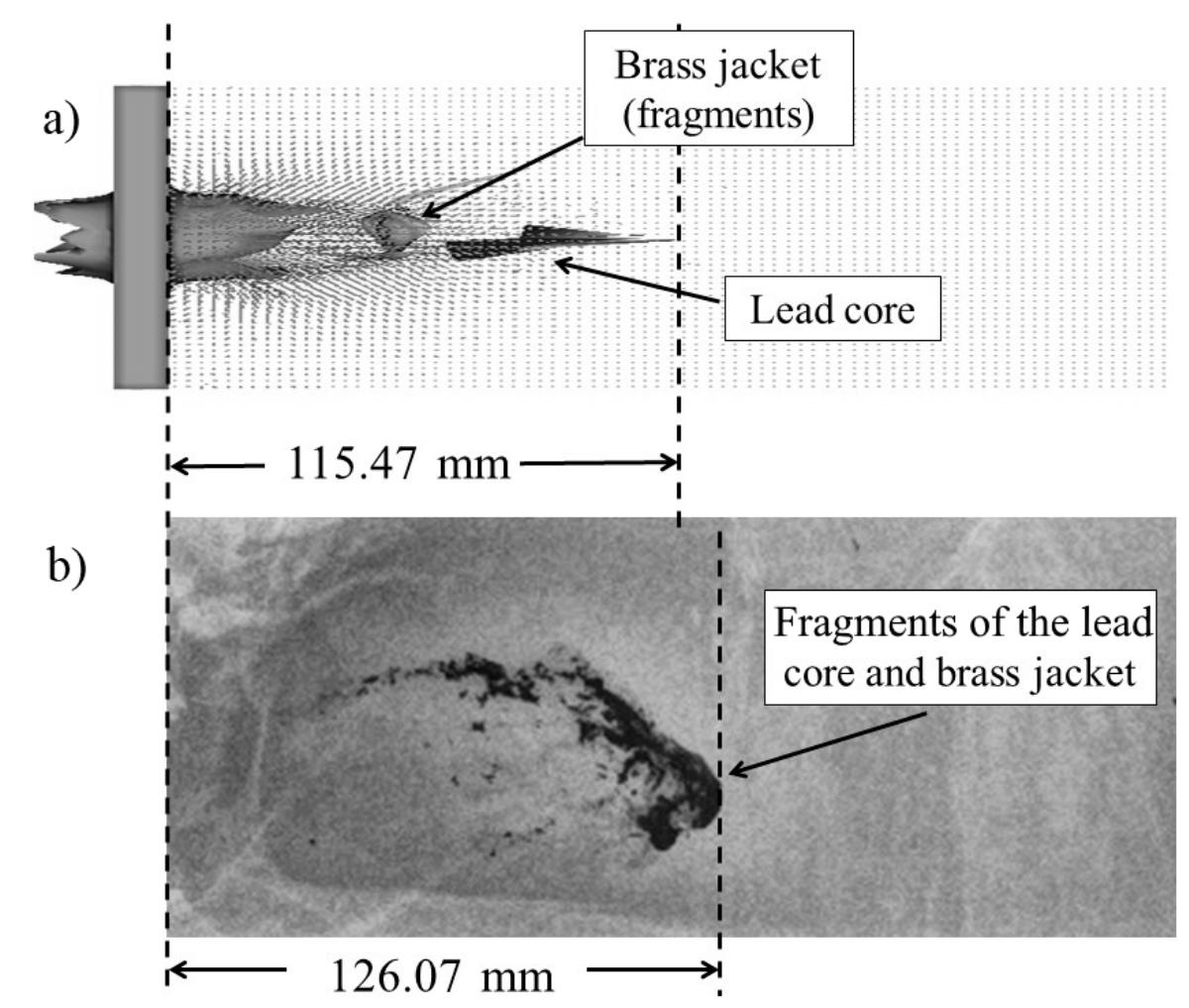 Comparison of fragmentation and penetration depths of the