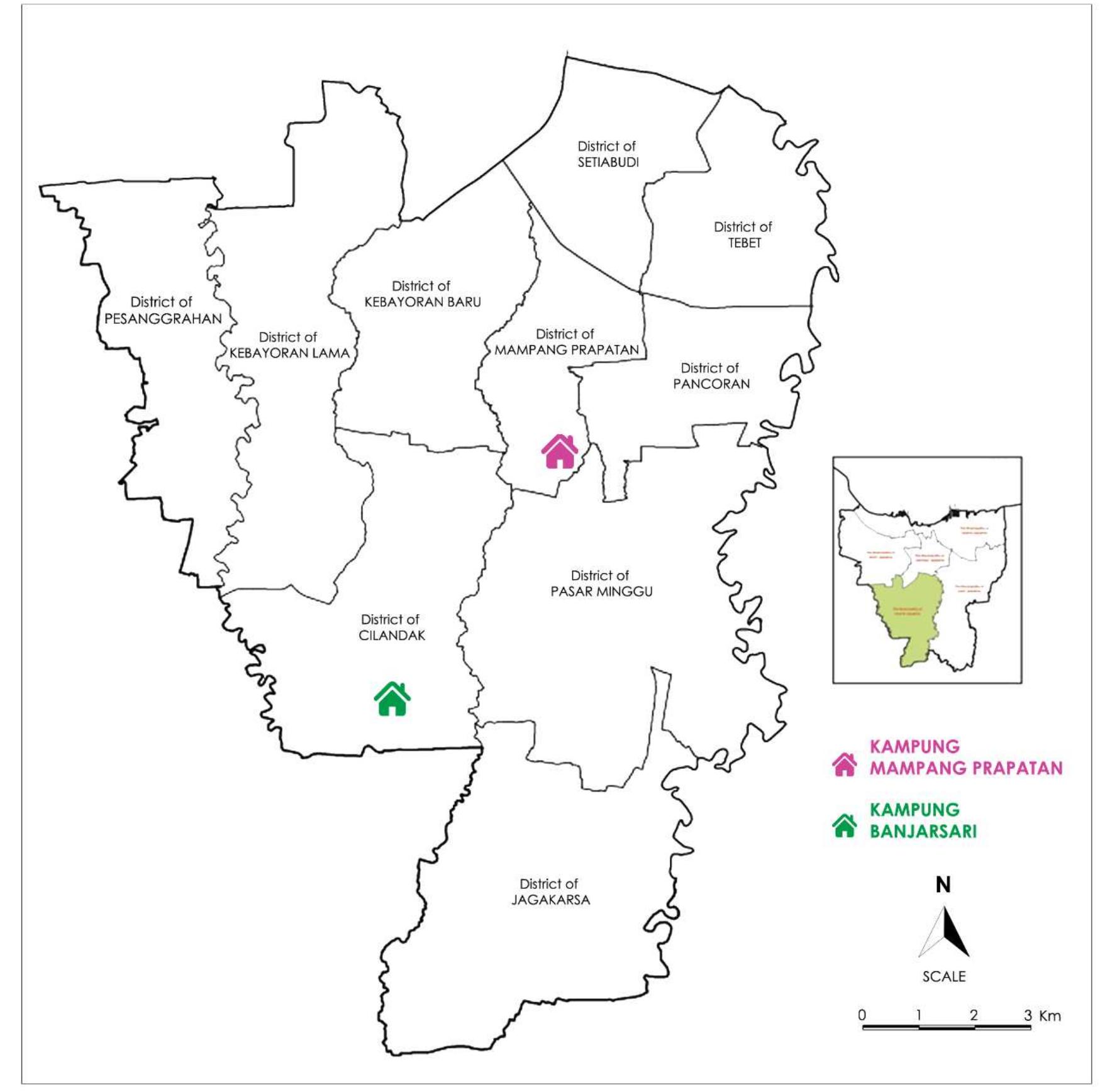 Map of the municipality of south jakarta. source: author for