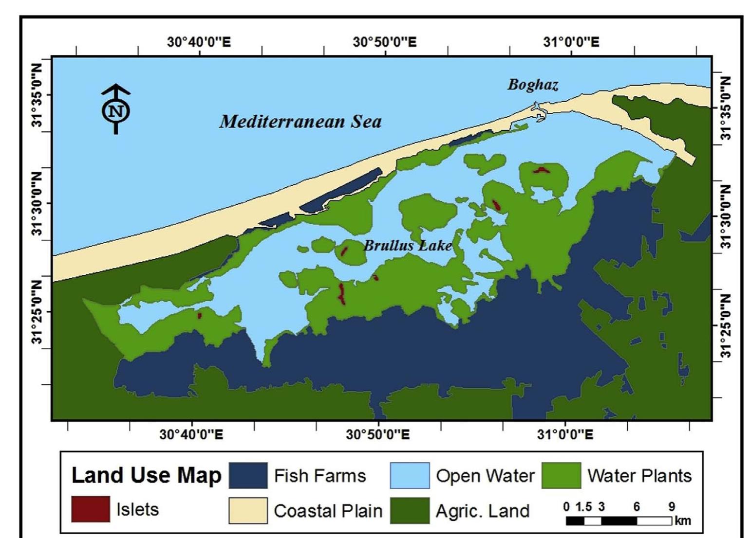 Land use map of burullus lake area.