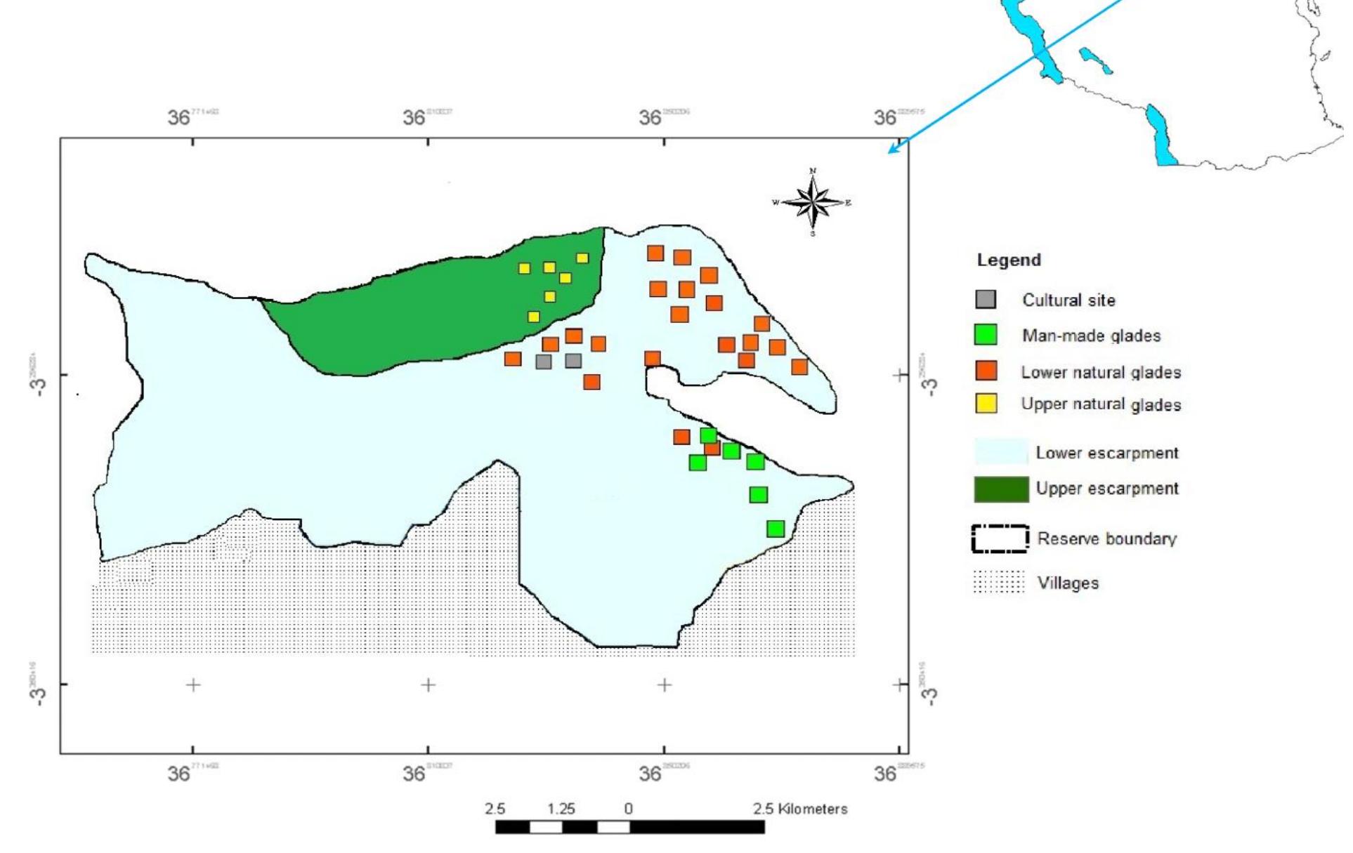 Map of mount meru game reserve in tanzania, showing the