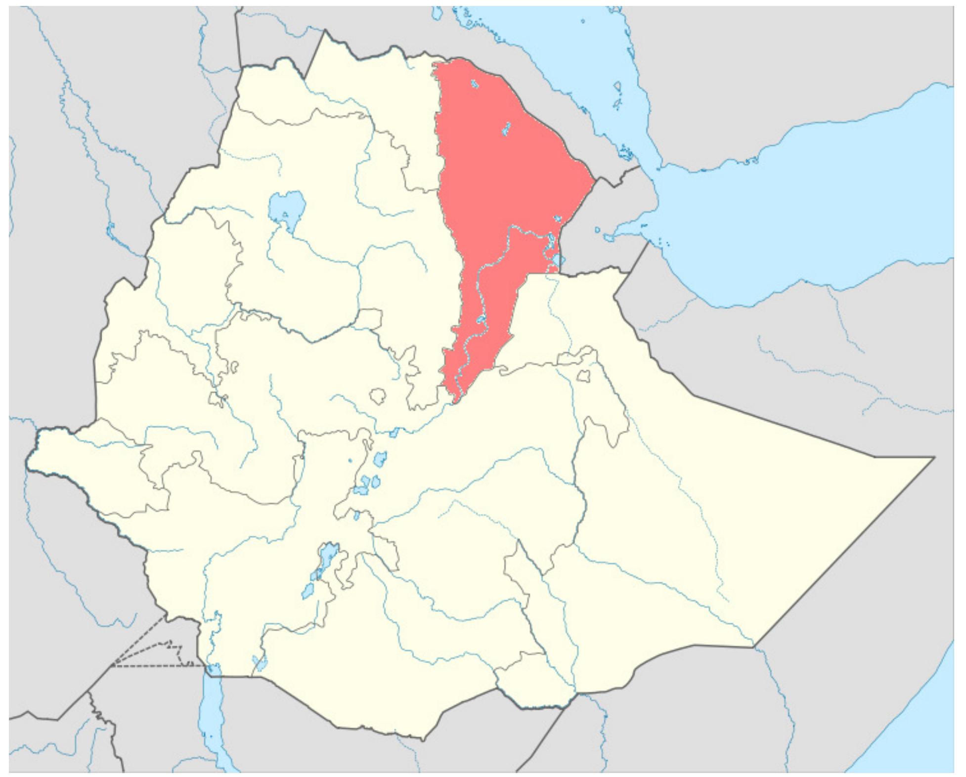 Map of ethiopia and afar region (source: fao/ giews 2000).