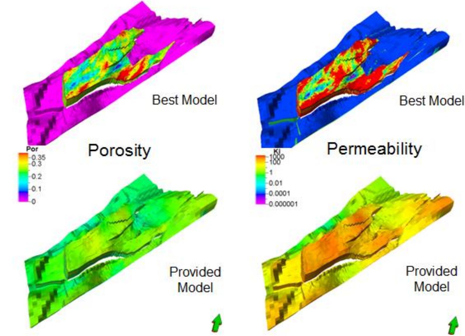 A-23: porosity and permeability distribution of best history