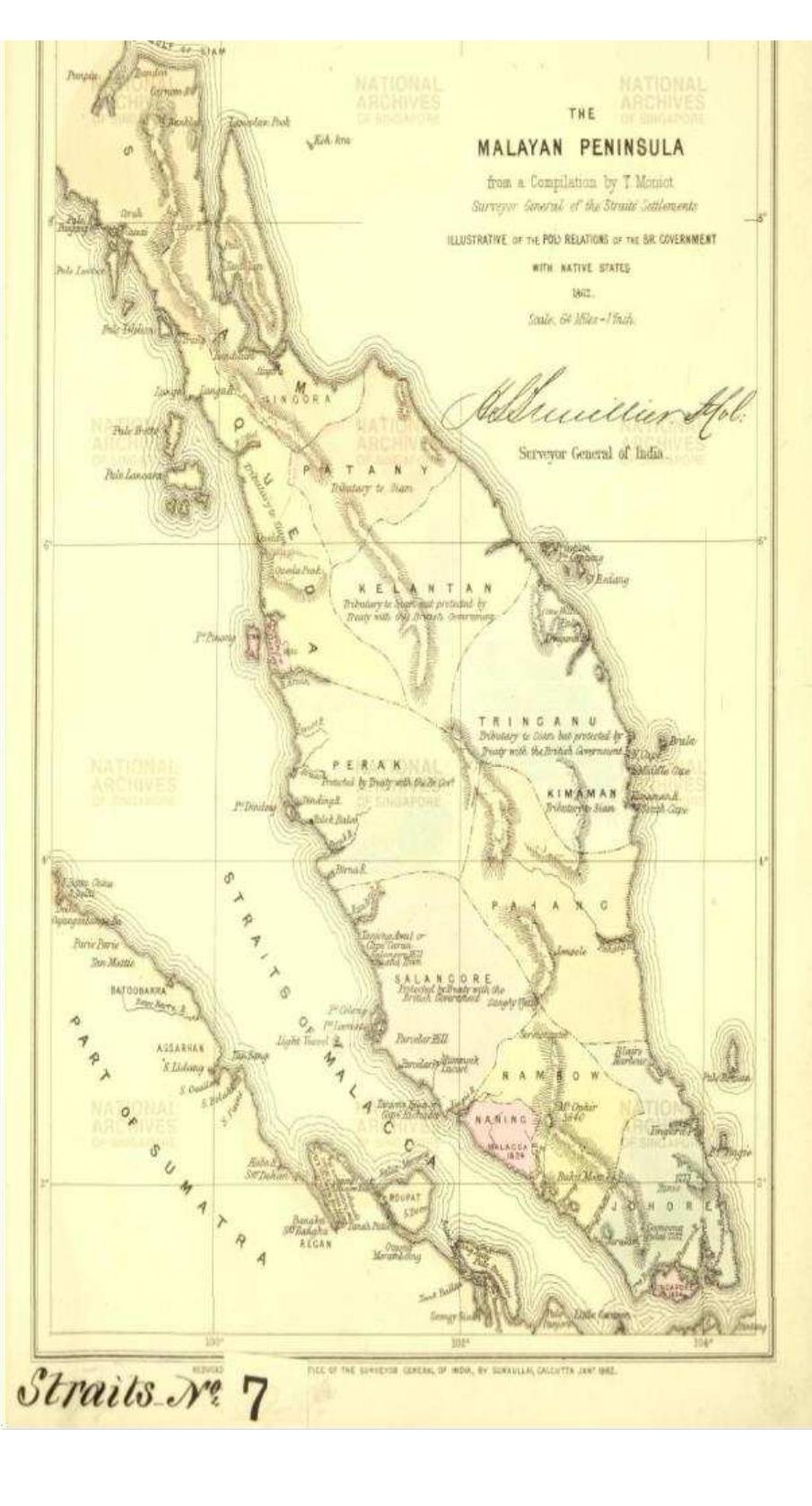 Map 1: map of the malay peninsula 1862'*. the map of the