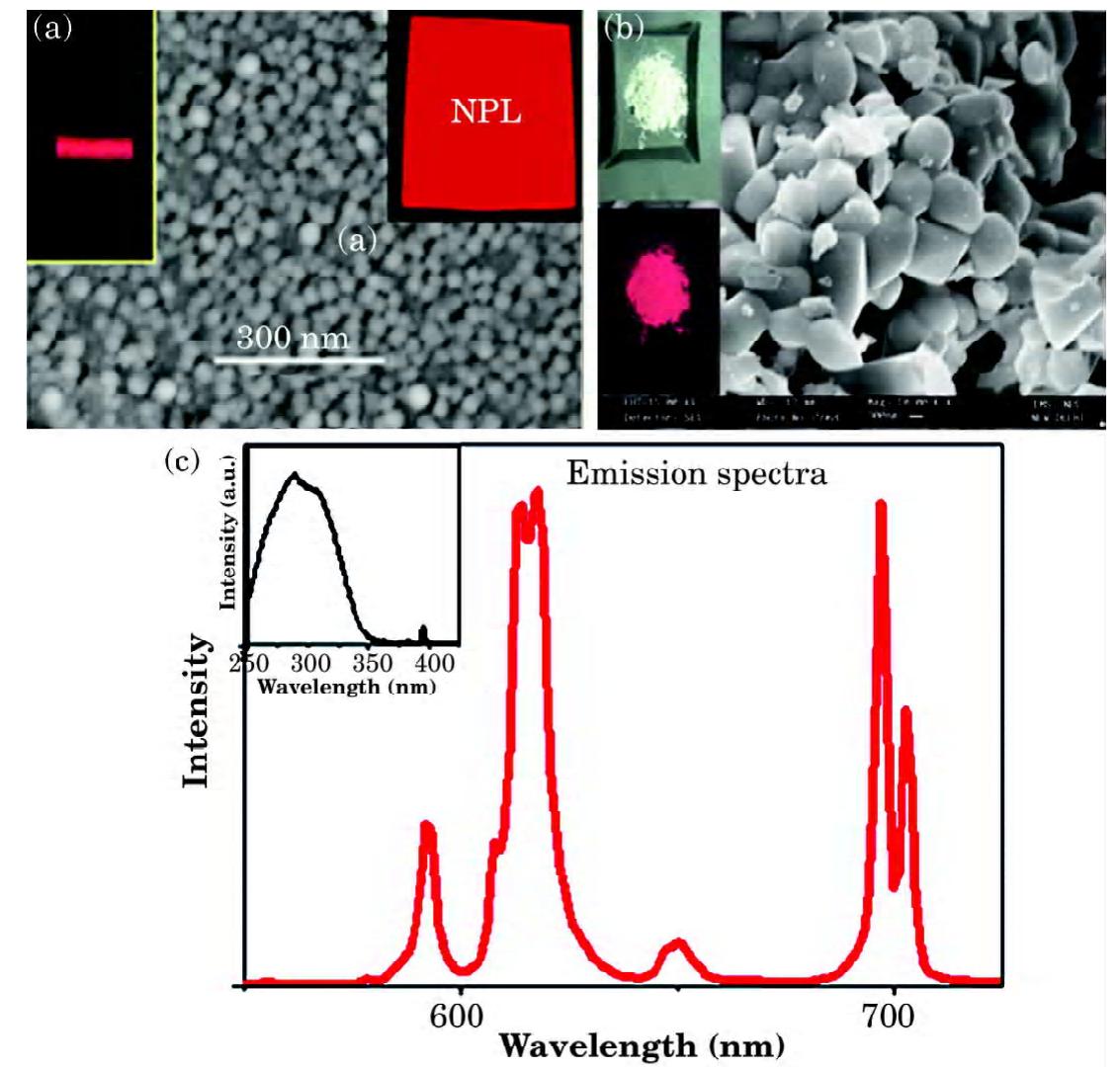 ‘ig. 16: (a) sem micrograph of 2d layer of yvo4:eu**