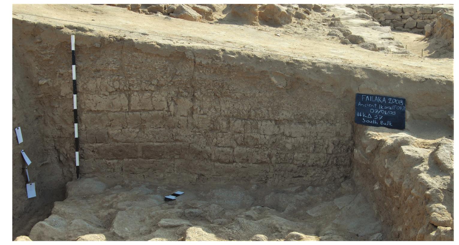 Hellenistic fort, western wall, sections of mud brick wall