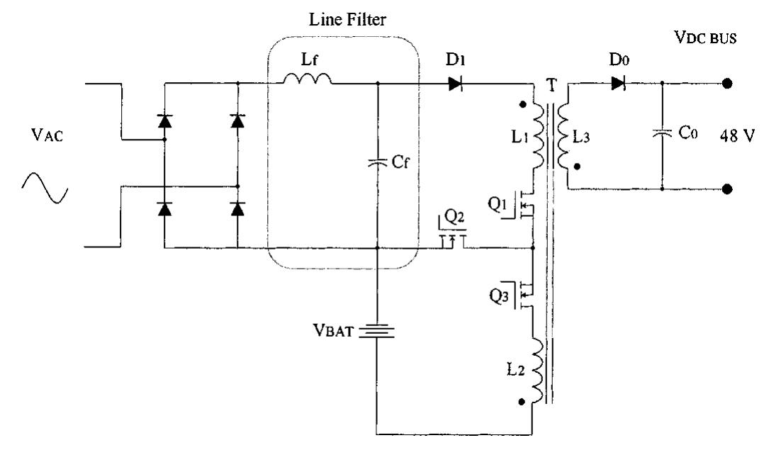Integrated battery charger topology as input stage of the