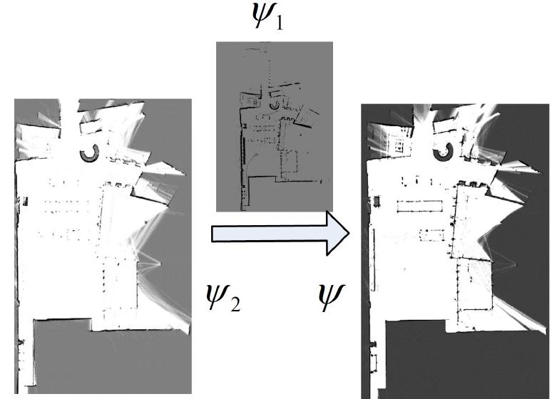 Map fusion combining the rgbd data and the laser data
