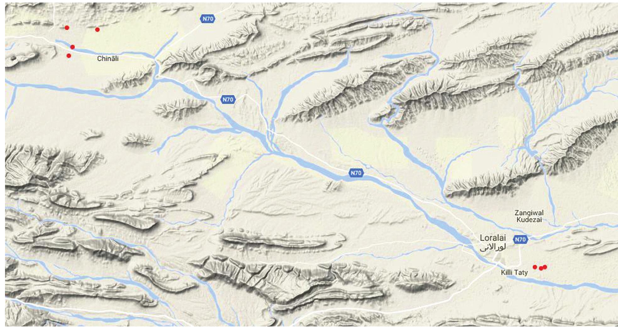 Pl. 21.10. map of 8 single period archaeological sites in
