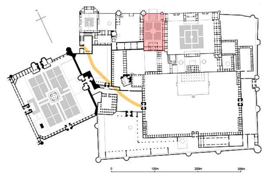 Location of baradari in lahore fort plan. core of vaulted