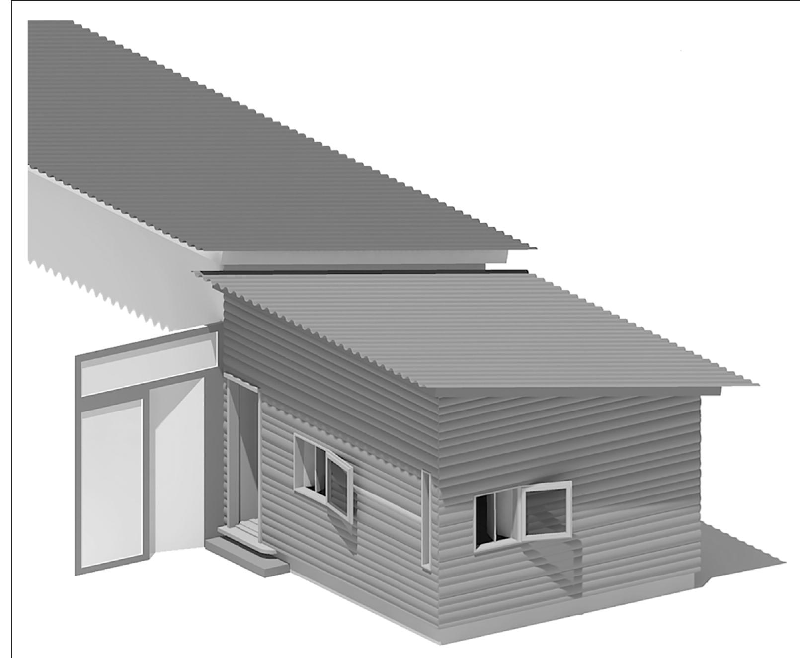 Oblique drawing of le corbusier’s cabanon at