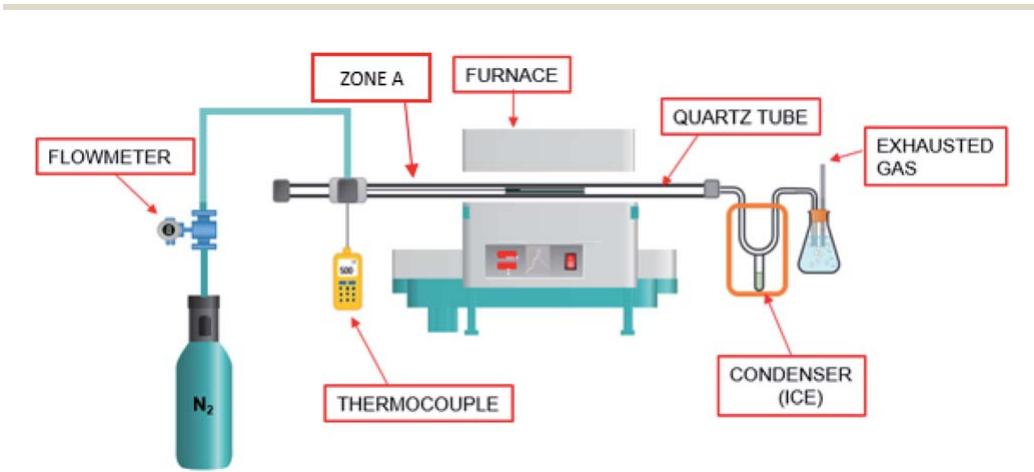 Schematic diagram of the pyrolysis reactor used in this