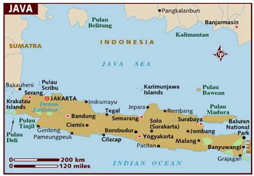 Map of central java, indonesia