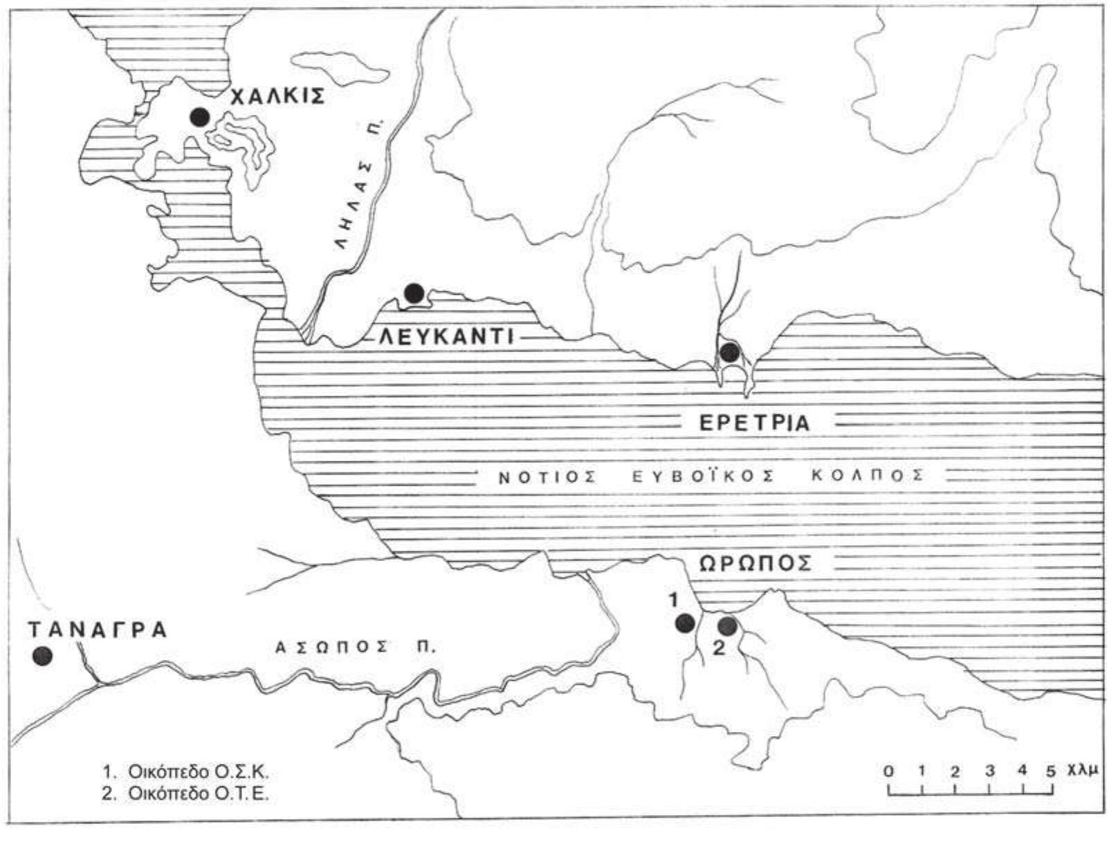 Map of the oropos and euboea in the eia.