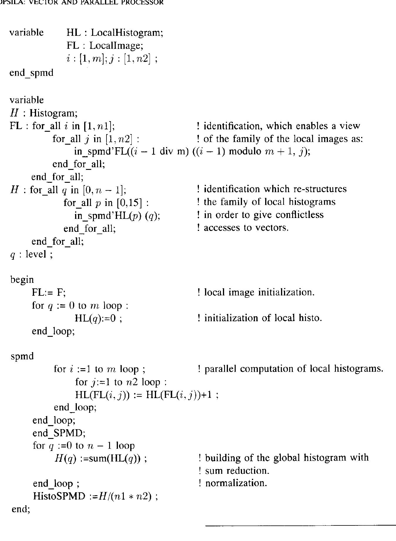 Operation. the new local histogram addition algorithm is