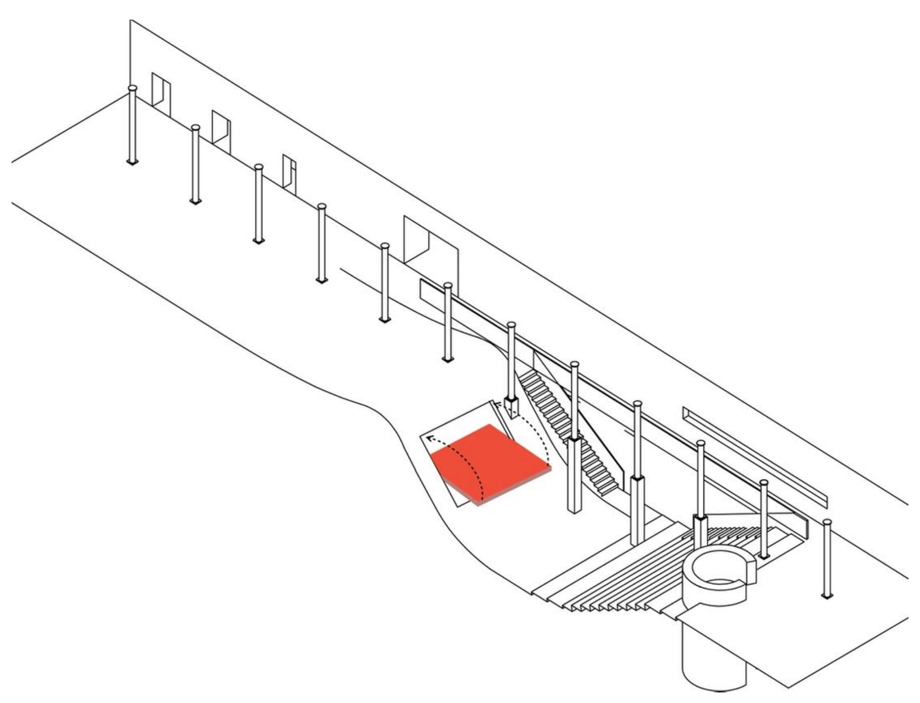 Axonometric drawing of the ‘public space’ (called ‘the