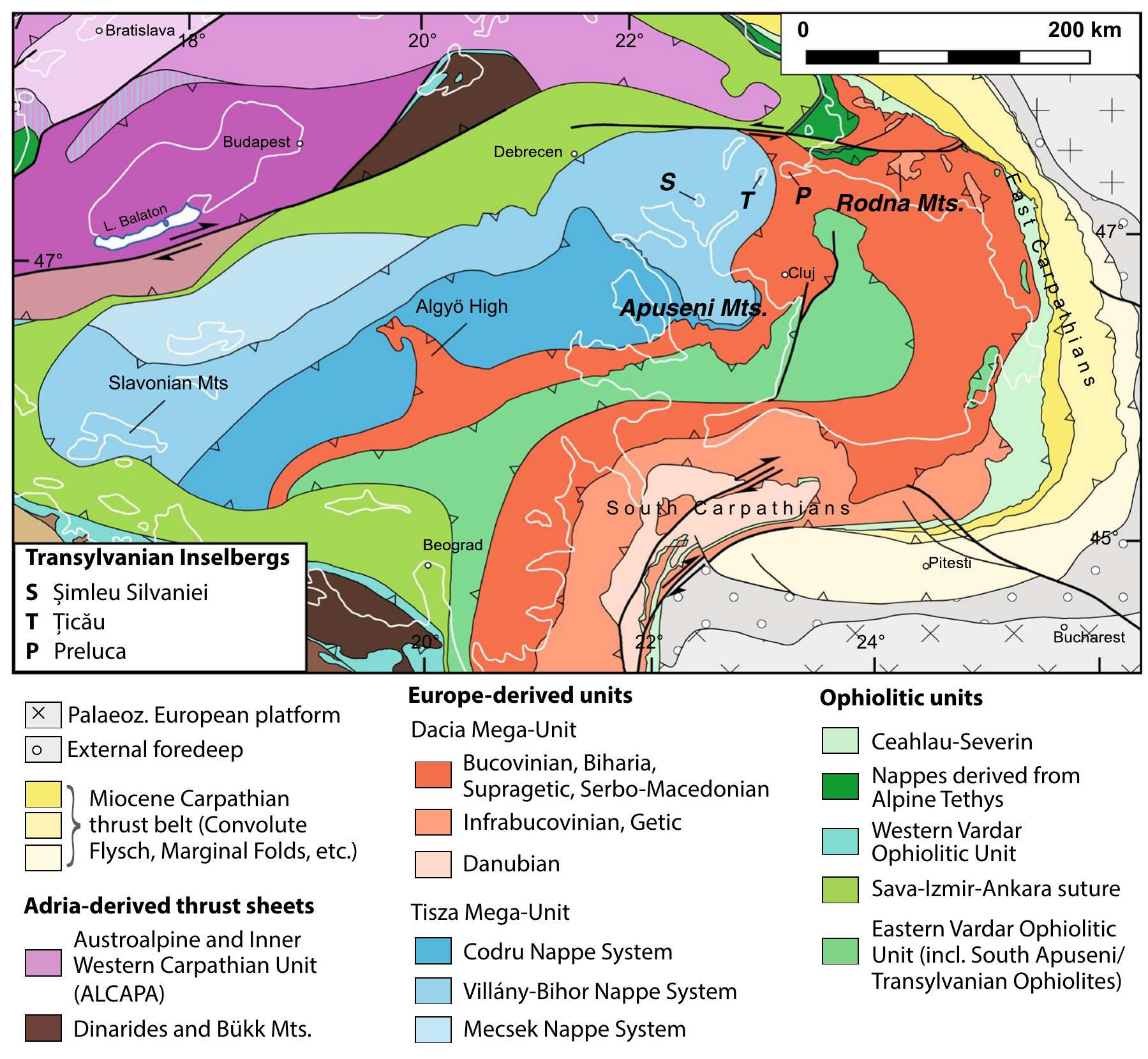 Map Showing The Major Tectonic Units Of The Alps Carpathian