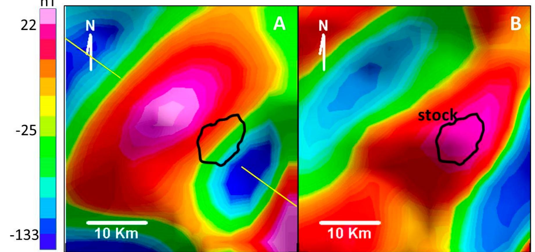 (a) detailed map of the total field magnetic anomaly located