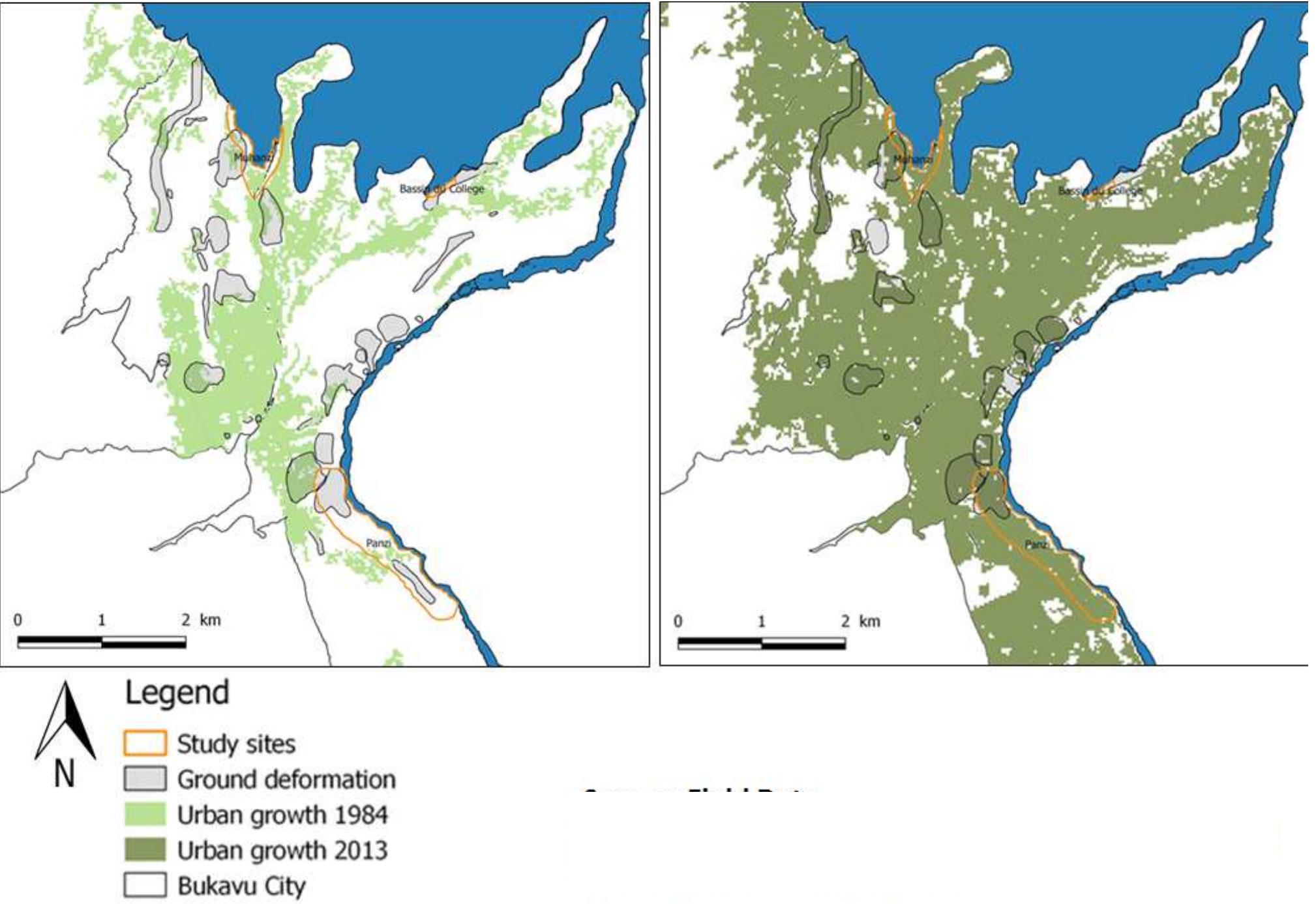 Map of ground deformation (c. kalikone et al. 2017) and