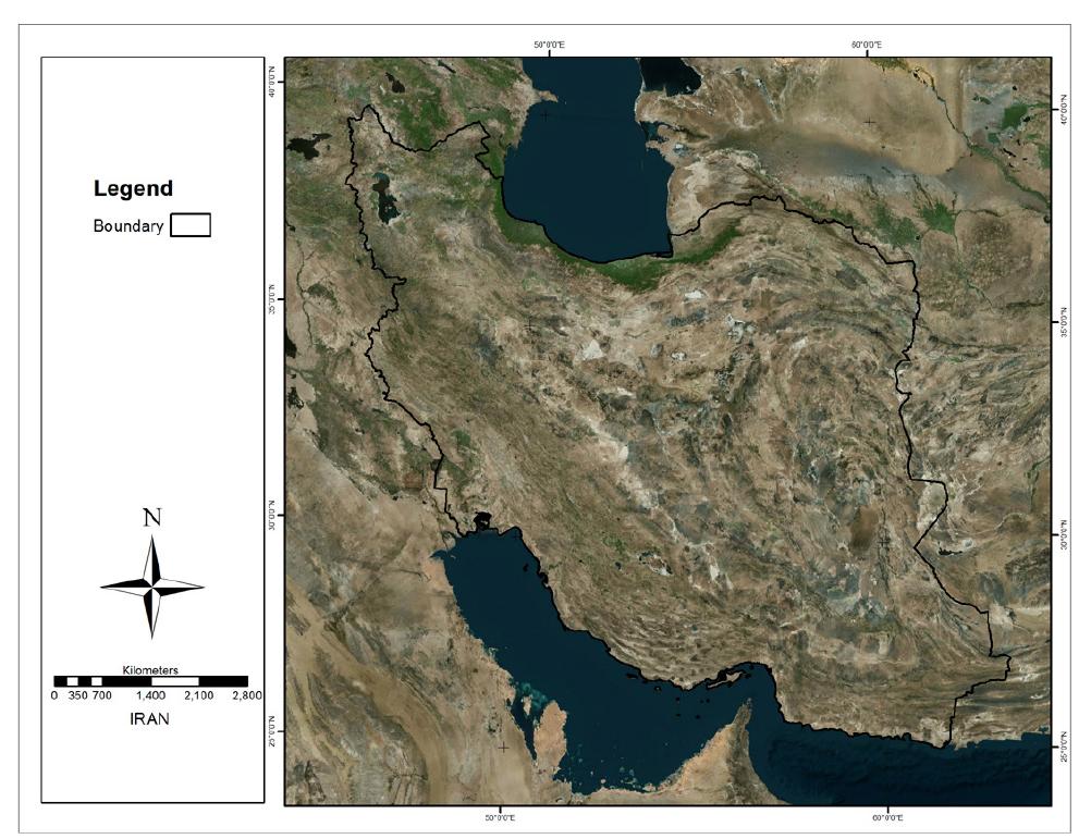 Geographical map of iran. in a next step, the images were
