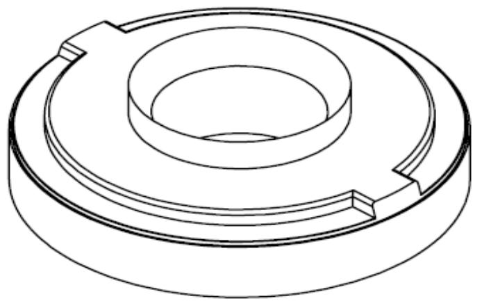 Cad 2d drawing of bearing retainer (side view) cad 2d model