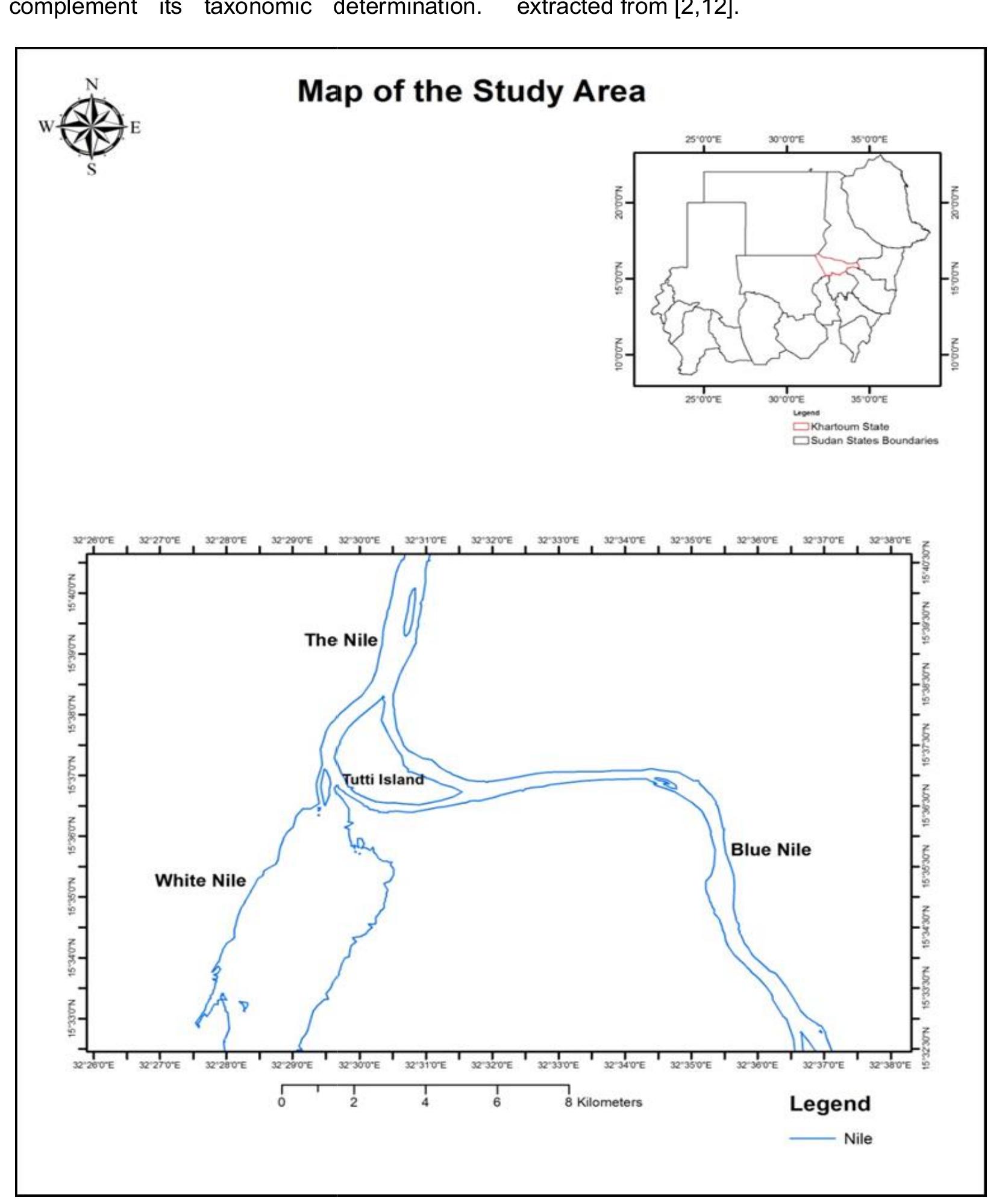 Map illustrates the location of the tutti island (the study