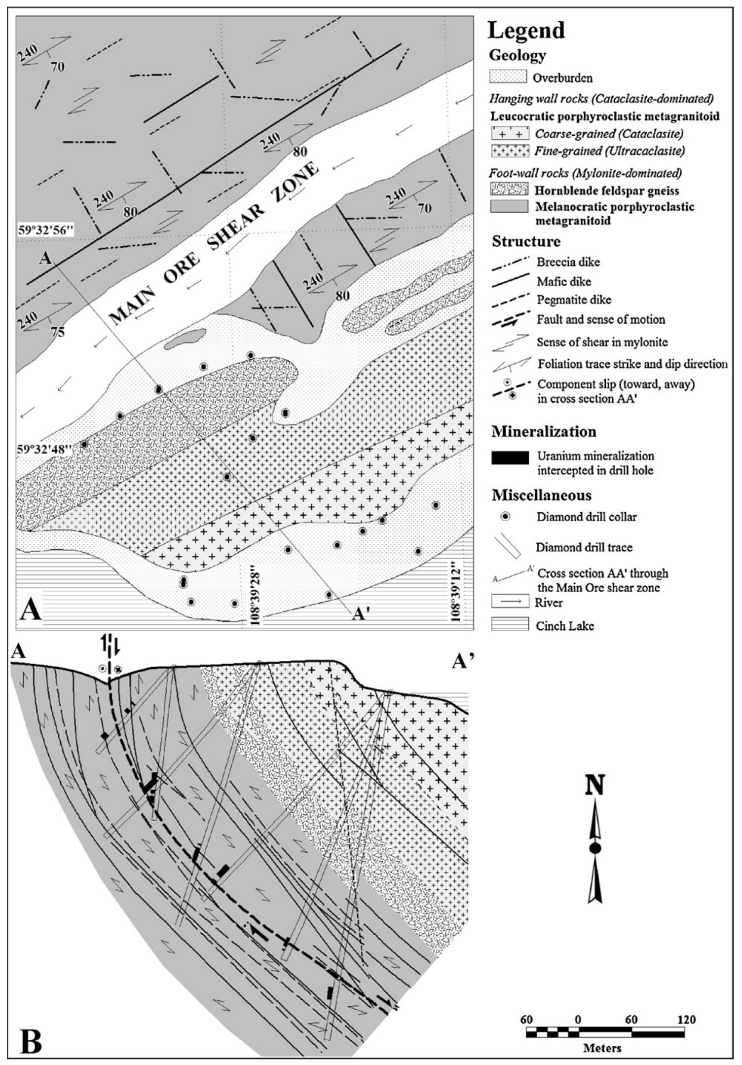 A: detailed geologic map of the cinch lake area showing main