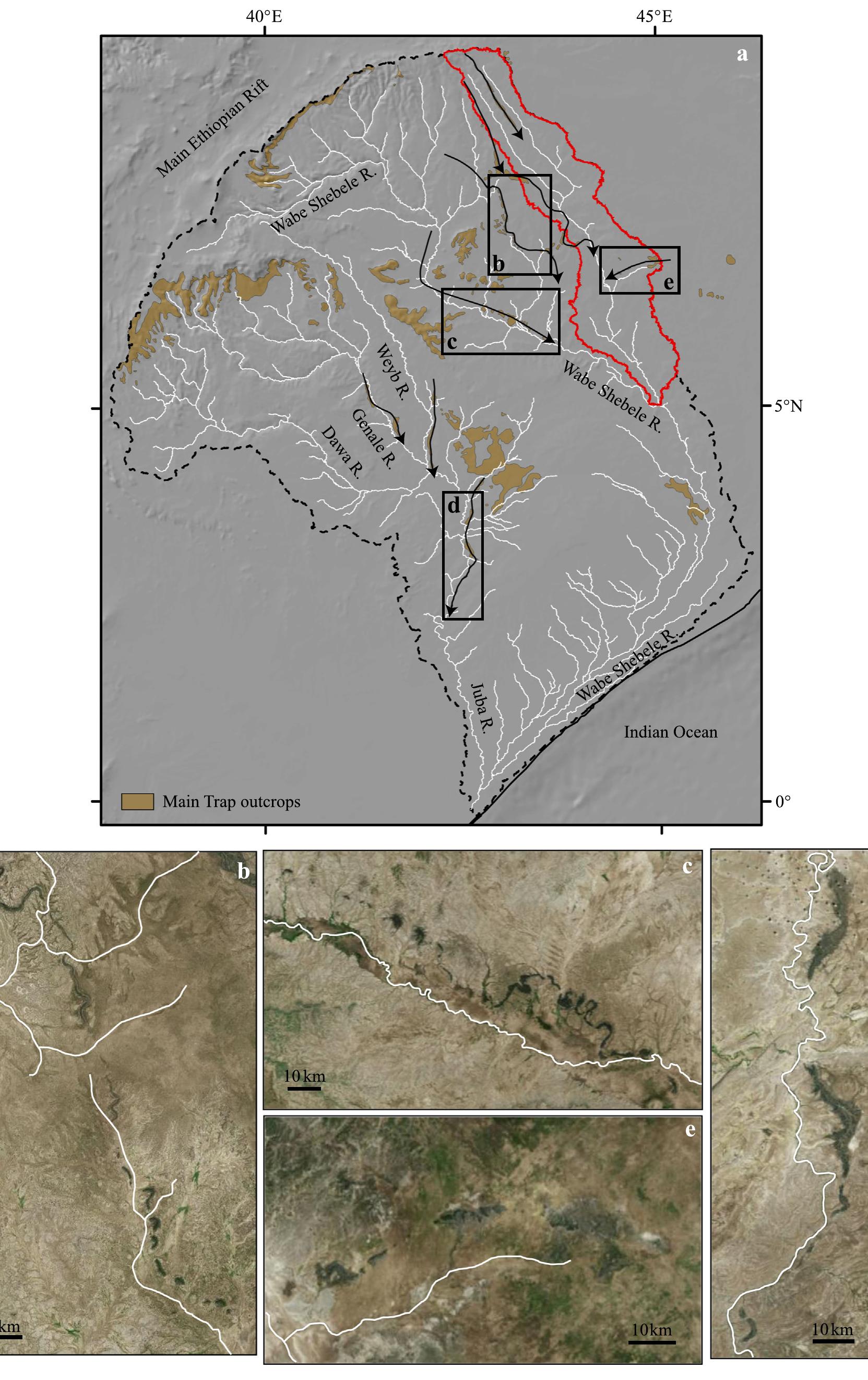 (a) map of the wabe shebele river system indicating the