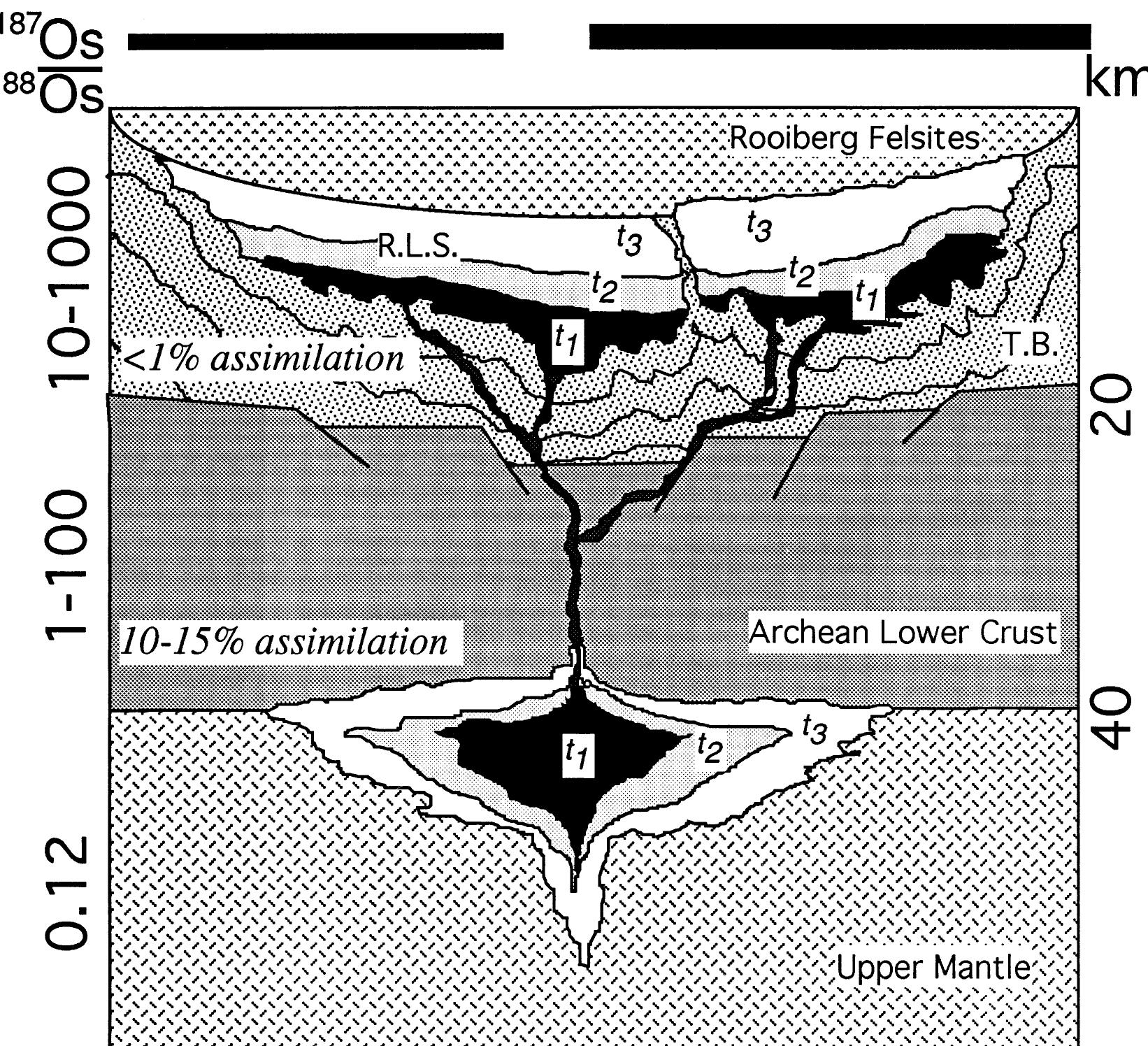 Schematic representation of the emplacement of the