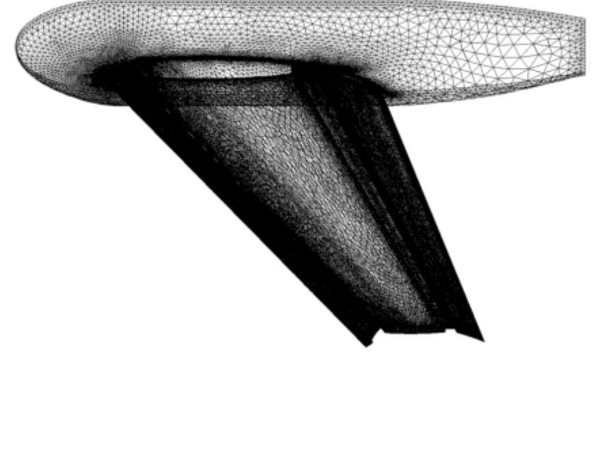 Trap wing configuration — medium mesh