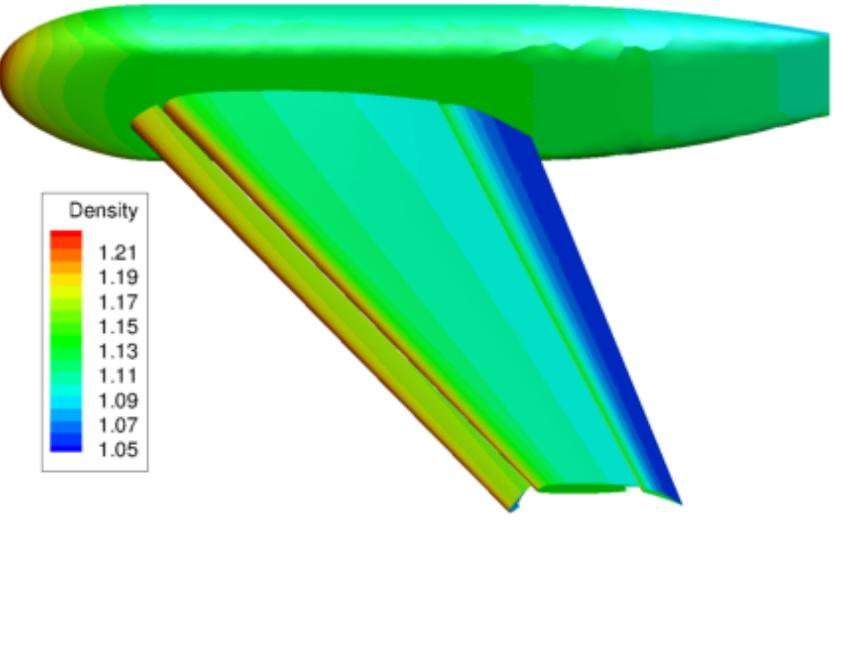 Trap wing configuration — medium mesh — wall density