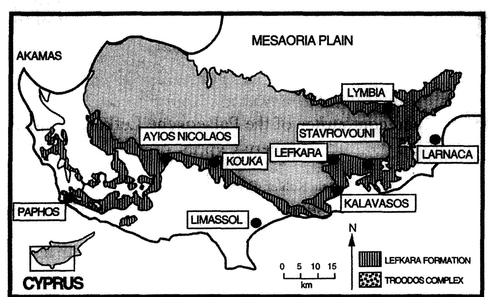 Simplified geological map of southern cyprus showing the