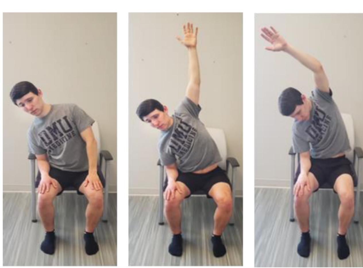 Ribs to pelvis (quadratus lumborum) muscle stretch figure