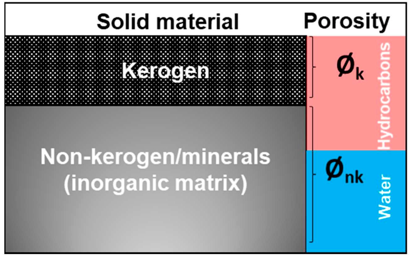 A typical conceptual petrophysical model for shale