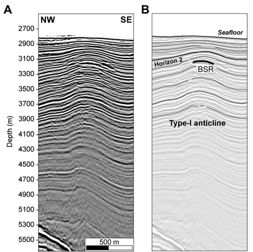 Detailed image of a typical type-i anticline (a20). note