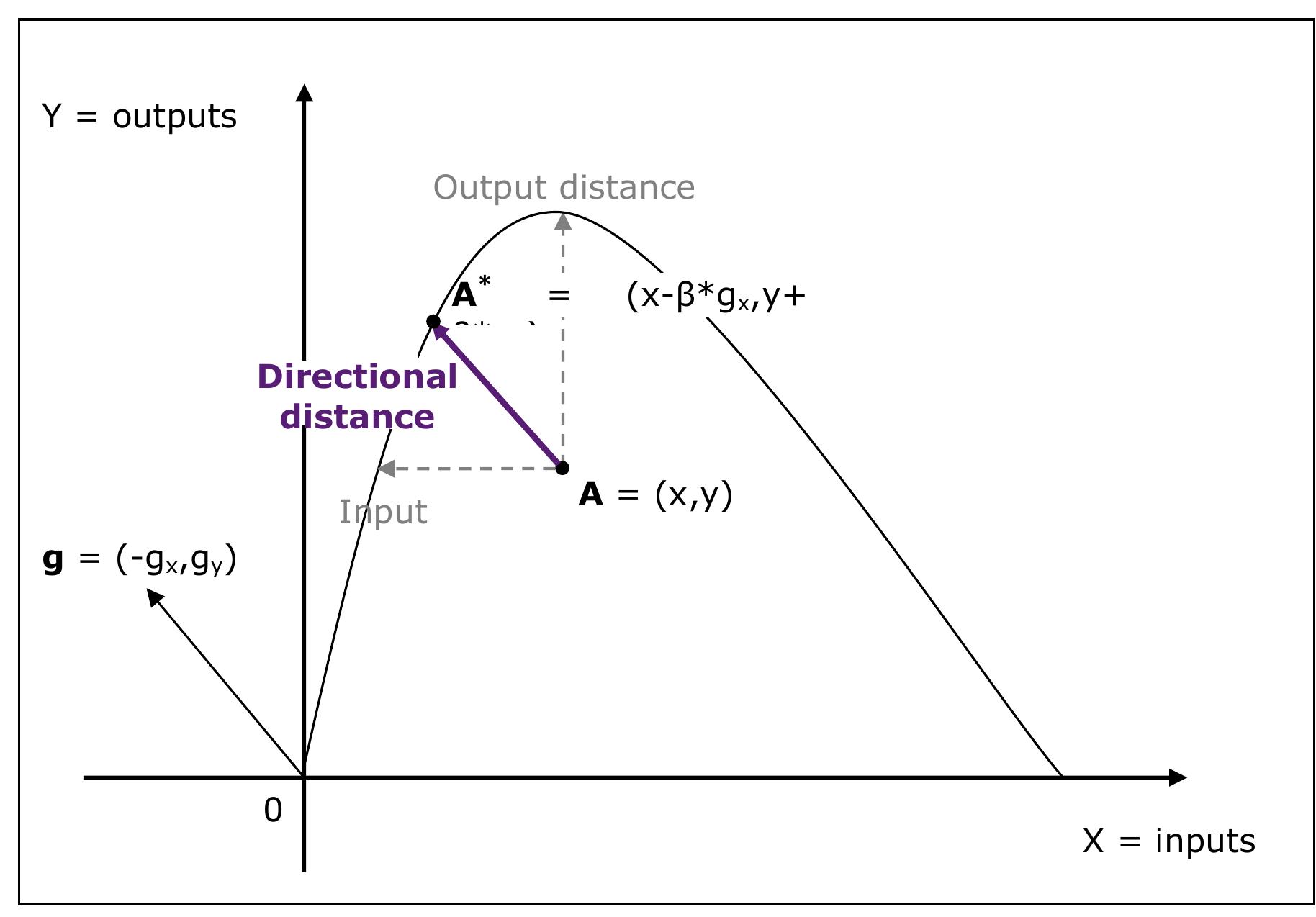 Illustration of the direction distance function to estimate