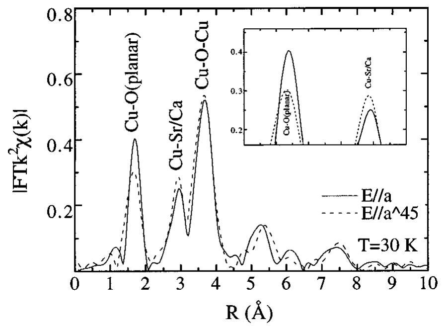 Magnitude of the fourier transform |ft(k?y)| of the exafs