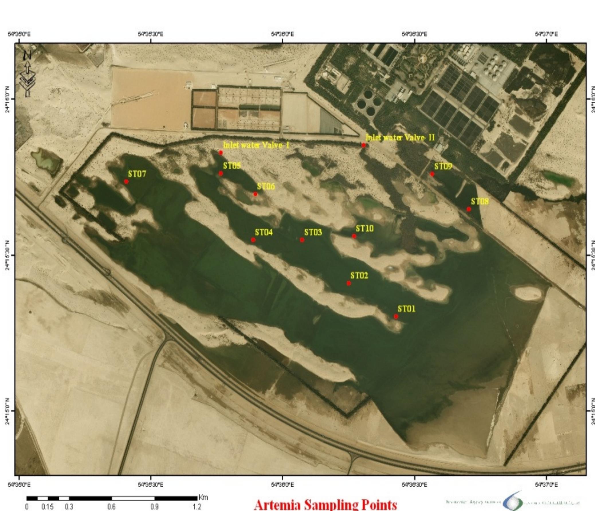 Map of al wathba with location of sampling sites.
