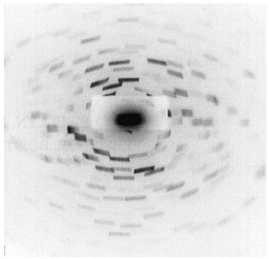 Laue diffraction diagram (beam with a large rectangular
