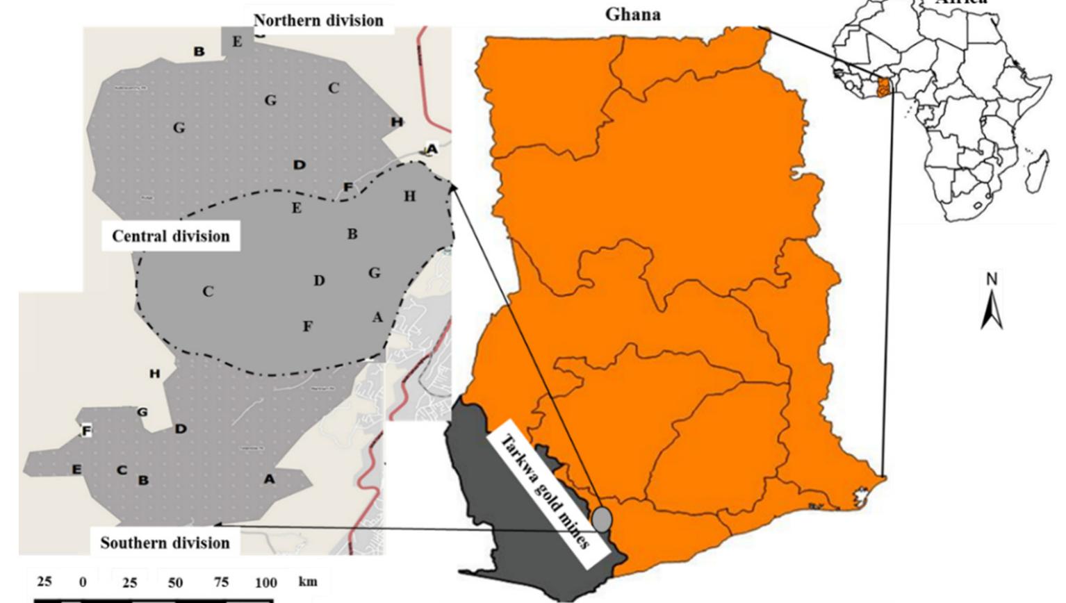 Map of tarkwa gold mine (tgm) concession showing the
