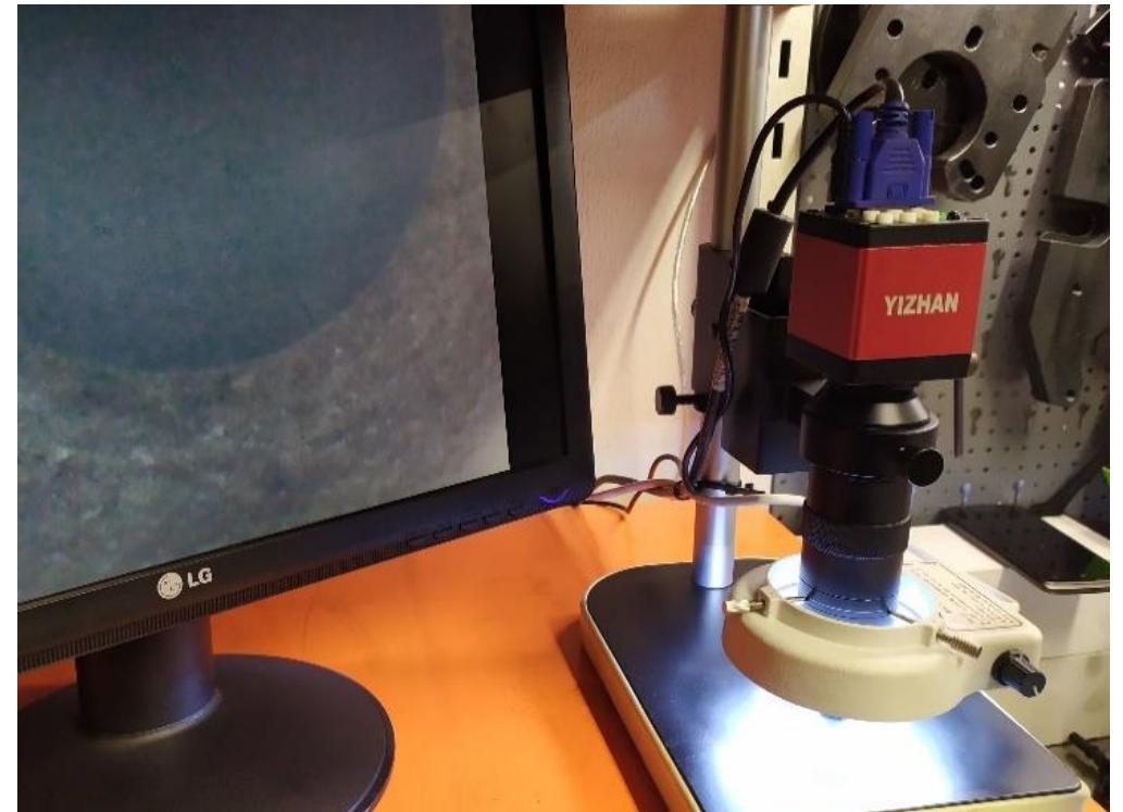 Examination of the valve seat on a microscope stand fig. 7.