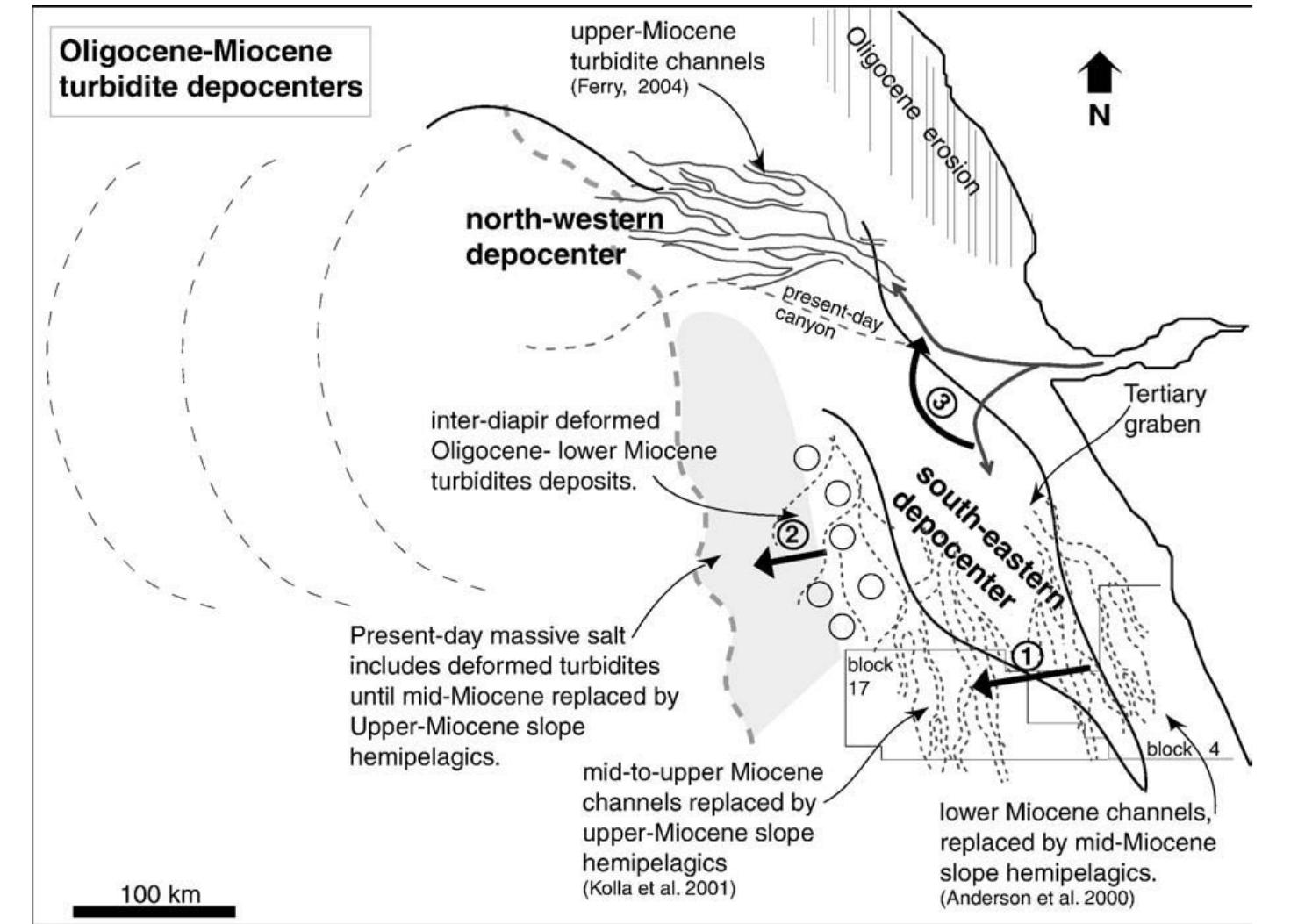 Synthetic map depicting the relative timing and location of